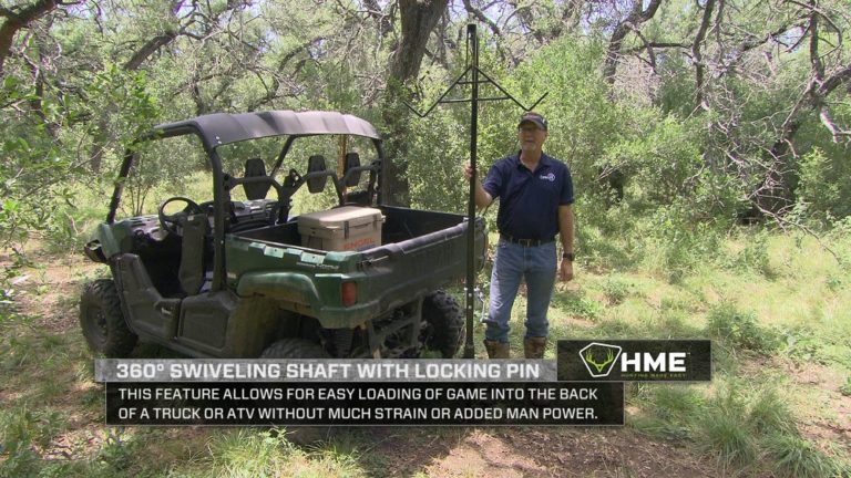 HME Introduces Heavy Duty Hitch Hoist Swivel Gambrel - Americana Outdoors